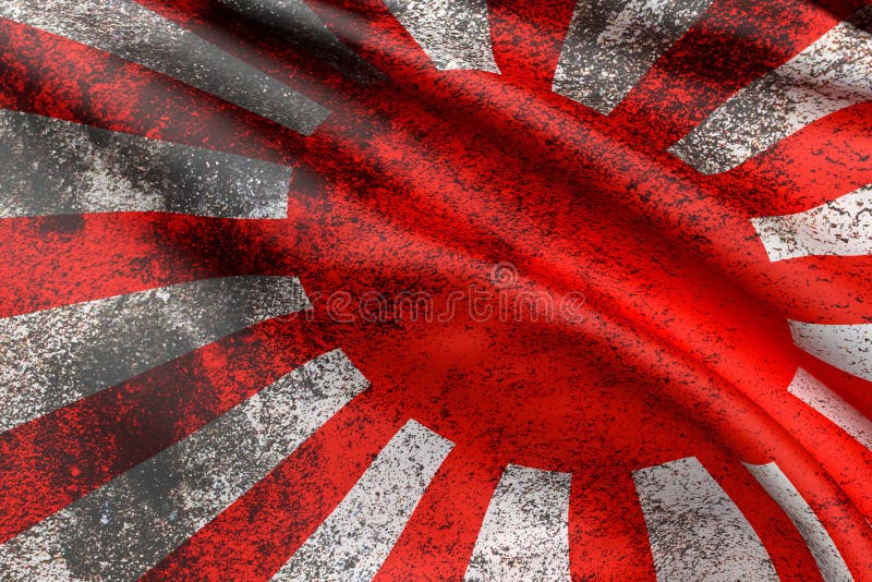 3d Rendering of an Imperial Japan Flag Icon Stock Illustration ...