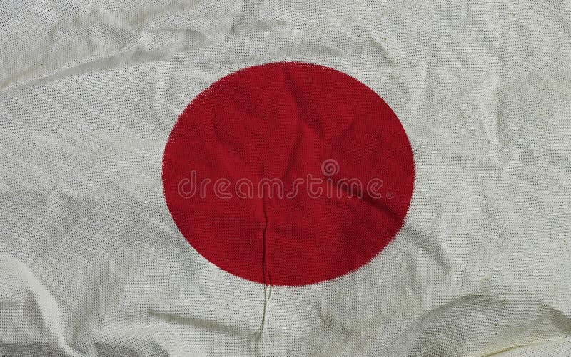 Japanese Flag Illustration with Textured Appearance and Red Circle on ...