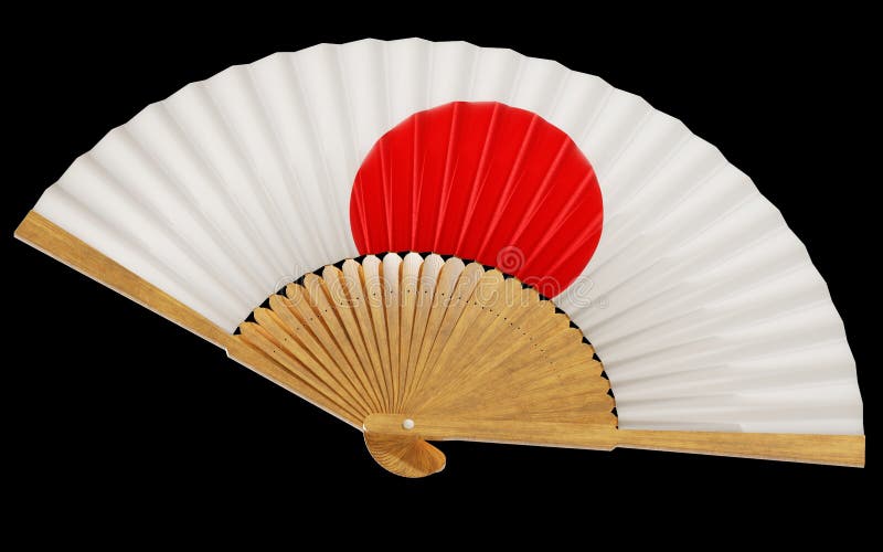 Hand Fan with Japanese Flag Stock Illustration - Illustration of nippon ...