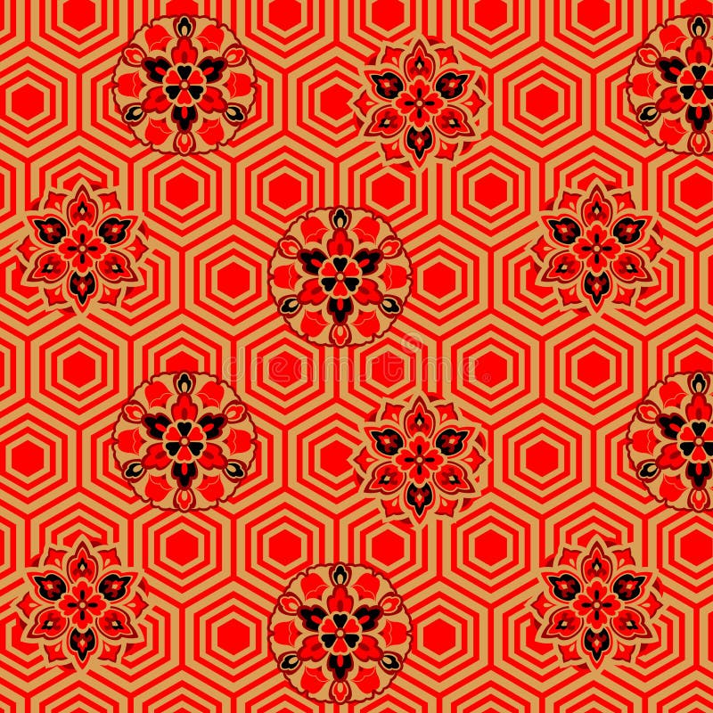 Japanese Floral Turtle Pattern Stock Illustrations – 55 Japanese Floral ...