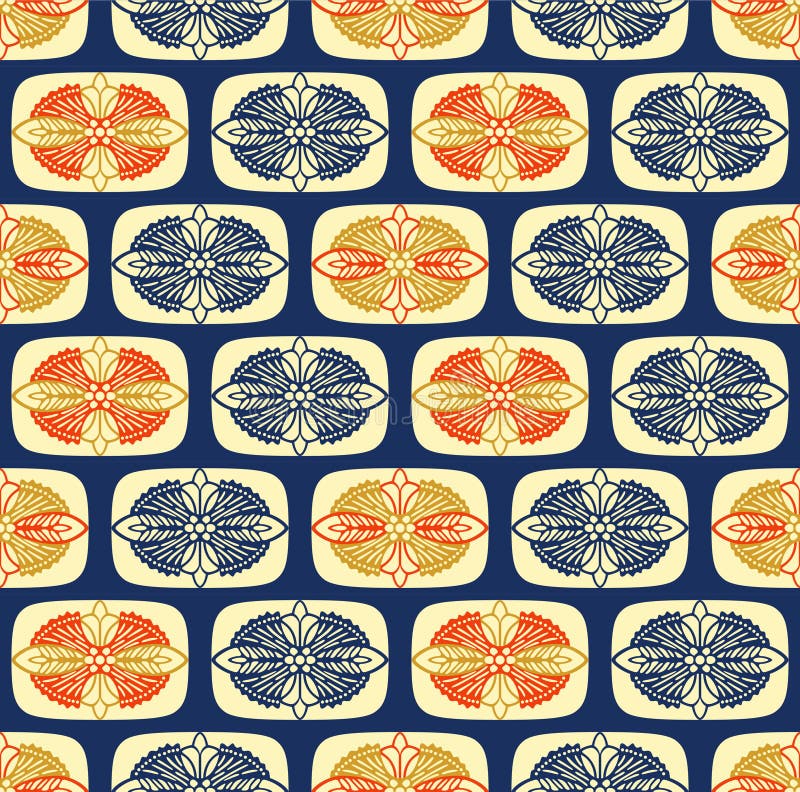 Japanese Flower Brick Vector Seamless Pattern Stock Illustration ...