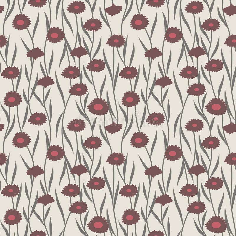 Japanese Flower Leaf Flow Vector Seamless Pattern Stock Vector ...