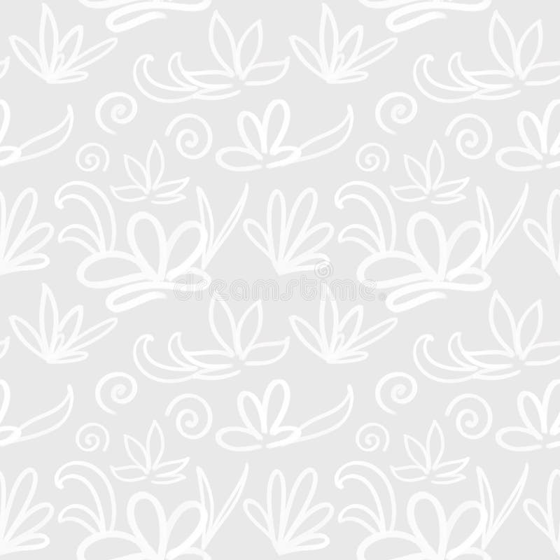 Japanese Flower Pattern on Light Grey Background Stock Illustration ...