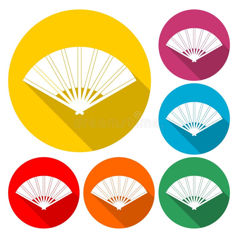 Japanese Folding Fan Icon Set - Illustration Stock Vector ...