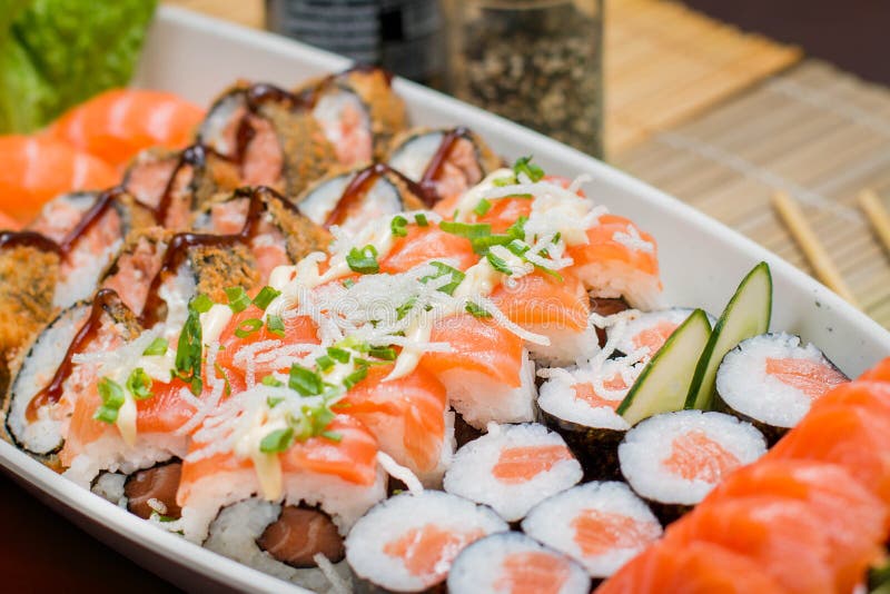 Japanese Food combo stock image. Image of harumaki, traditional - 72735925