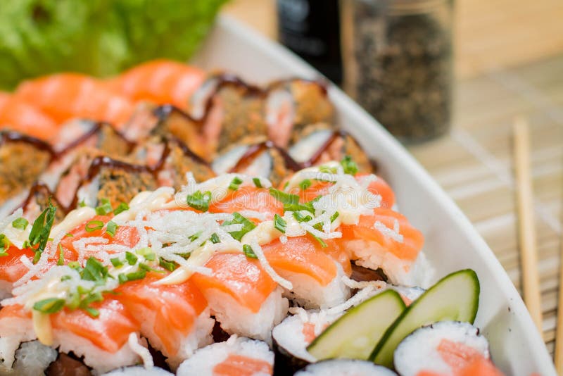 Japanese Food combo stock photo. Image of harumaki, menu - 73298342