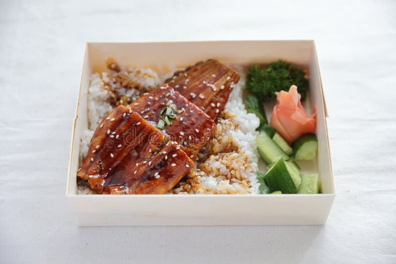 Japanese Food Eel Grilled with Rice Unagi Don Stock Photo - Image of ...