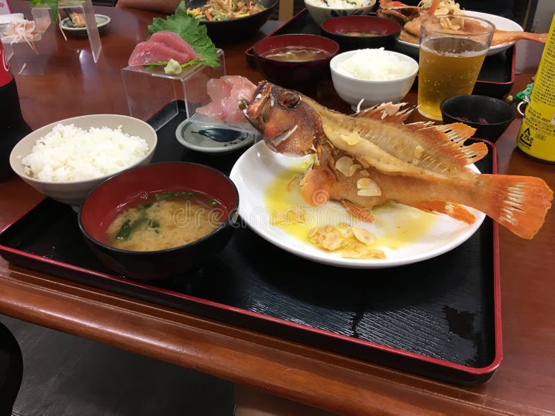 Japanese food fish fried stock image. Image of fried - 117122777