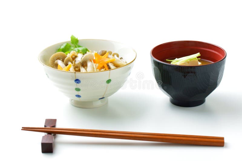 Japanese Food, Kinoko-gohan Stock Image - Image of grain, diet: 27068331