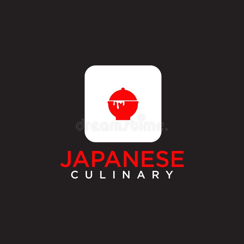 Japanese Food Logo with Using Red Bowl Incorporated with Japanese Flag ...