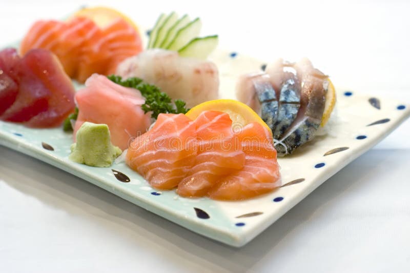 Japanese Food, Plate of Sashimi, Stock Photo - Image of asian, leisure ...