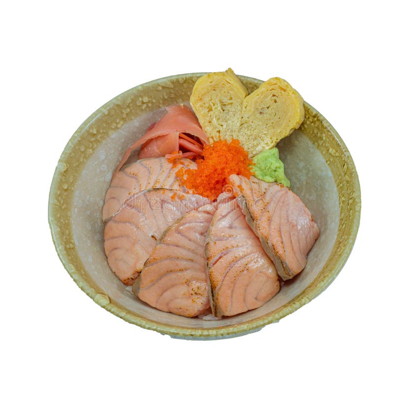 Japanese Food : Salmon Aburi Don Stock Image - Image of culture, fish ...