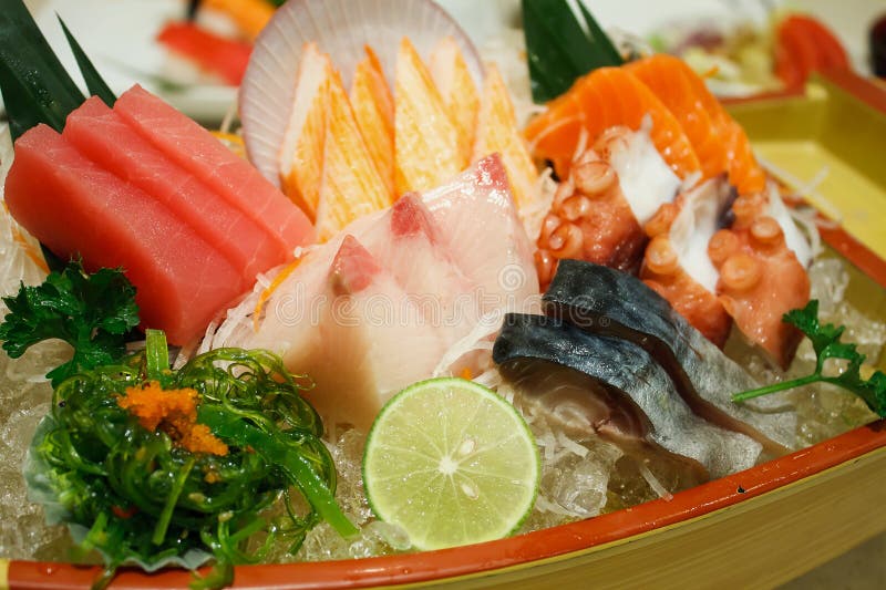Japanese food sashimi set stock photo. Image of orange - 75694836