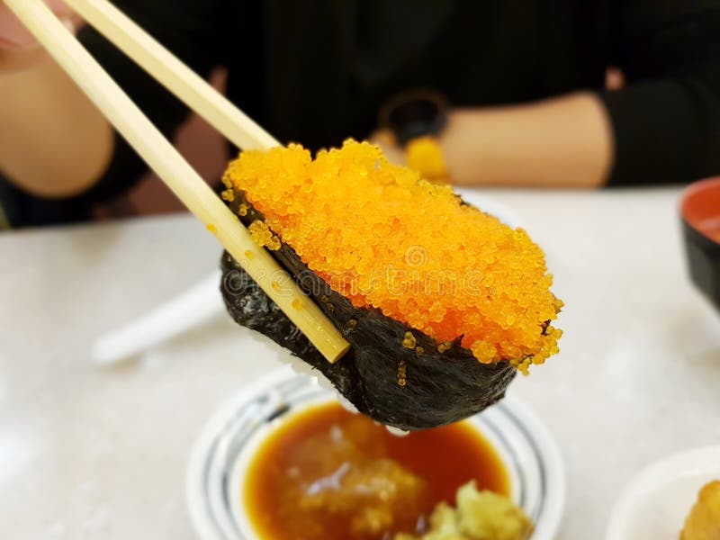 Japanese food-Tobiko stock photo. Image of dinner, maki - 85658654