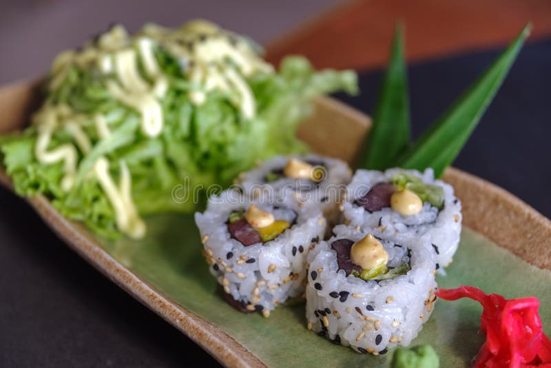 Japanese food tuna roll stock photo. Image of traditional - 83522276