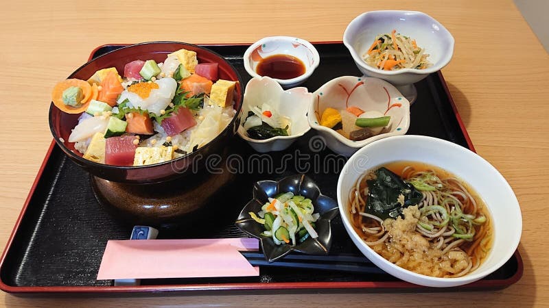 Japanese Foods in Serving Table Stock Photo - Image of table, asian ...