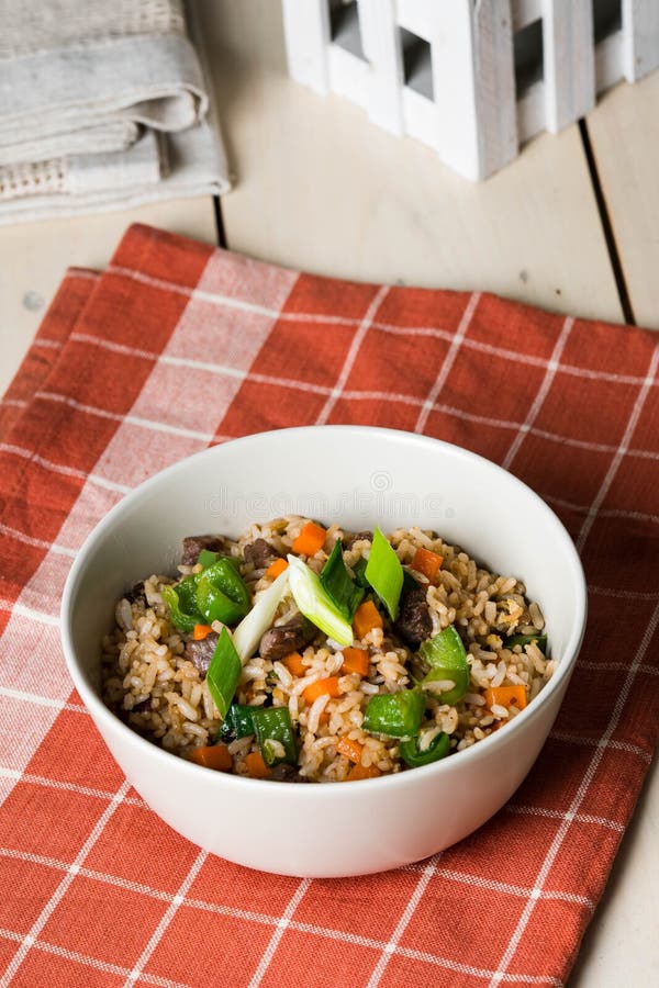 Japanese Fried Rice with Steak Bits Stock Image - Image of bits, asian ...