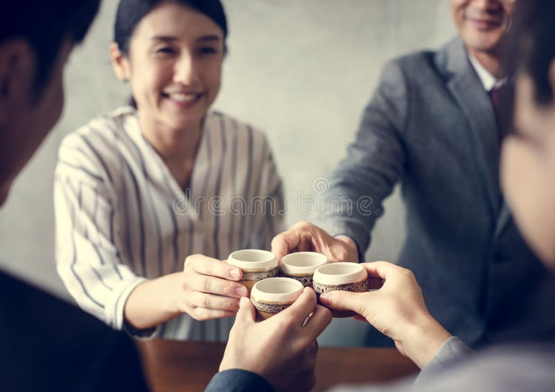 Japanese Friends Tea Party Together Stock Photo - Image of cheers ...