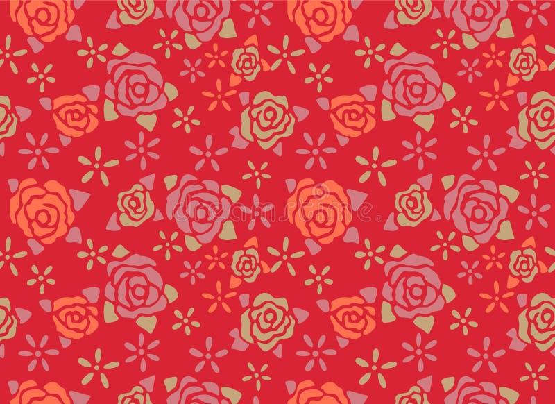 Japanese Funny Rose Leaf Vector Seamless Pattern Stock Illustrations ...