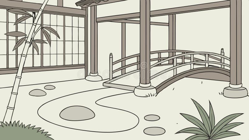 Japanese Garden Arched Bridge, Zen Landscape and Tranquil Scenery ...