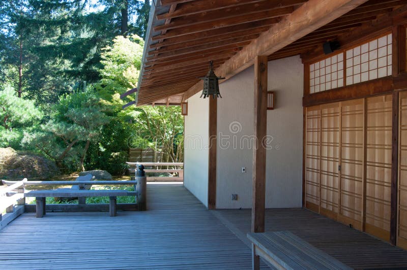 Japanese garden building stock image. Image of gardens - 43525405