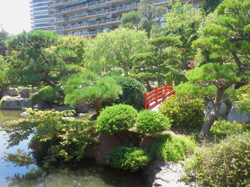 Japanese Garden in Monte Carlo, Monaco. Banzai Stock Photo - Image of ...