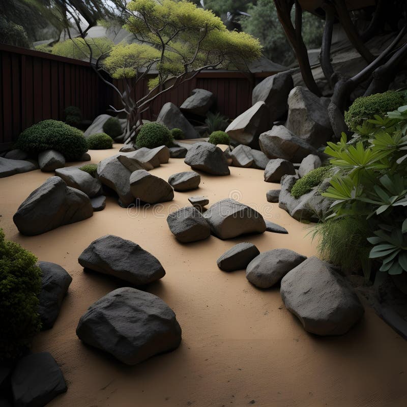 Japanese Garden with Japanese Tea Ceremony. Generative Ai Stock ...