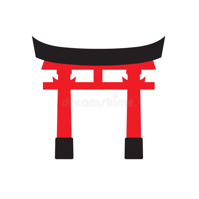 Japanese gate icon stock vector. Illustration of gate - 146169031