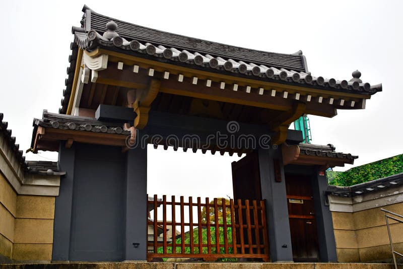 Japanese Gate in Osaka, Japan Editorial Photography - Image of roof ...