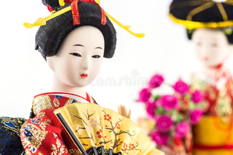 Japanese geisha dolls. stock photo. Image of culture - 72176074