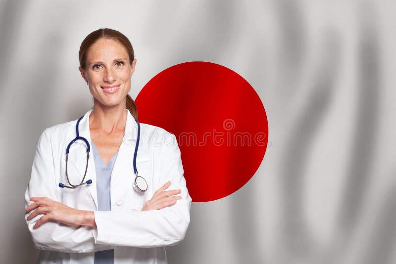 Japanese General Practitioner Doctor Gp on the Flag of Japan Stock ...