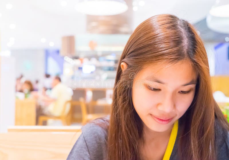 Japanese Girl Portrait in a Cafe Stock Photo - Image of portrait, hair ...
