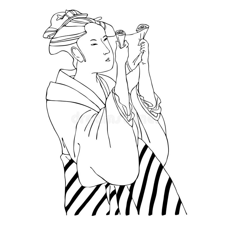 Japanese scroll stock vector. Illustration of background - 71457255