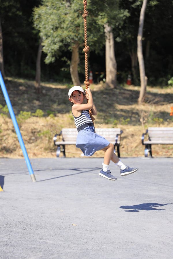 Japanese Girl Playing with Flying Fox Stock Photo - Image of ethnicity ...