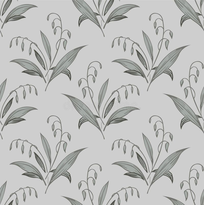 Japanese Gray Pretty Bouquet Vector Seamless Pattern Stock Illustration ...
