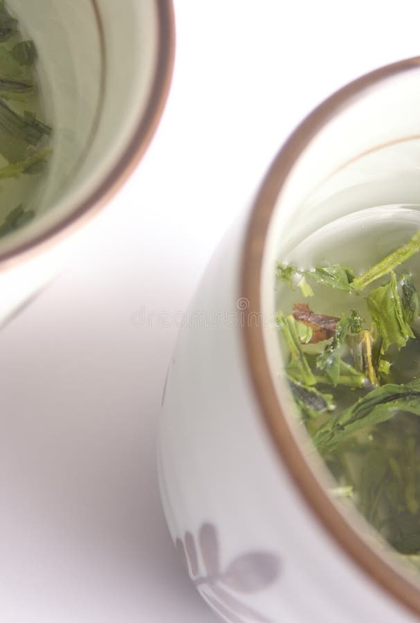 Japanese green tea cups stock image. Image of drink, closeup - 75743