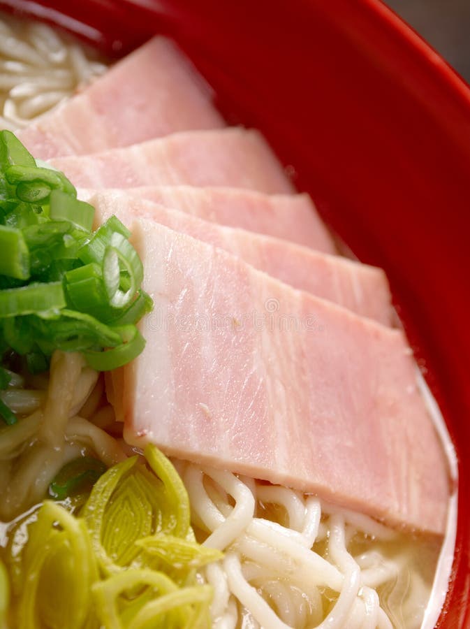 Japanese ham noodles stock image. Image of noodles, cooking - 24683477
