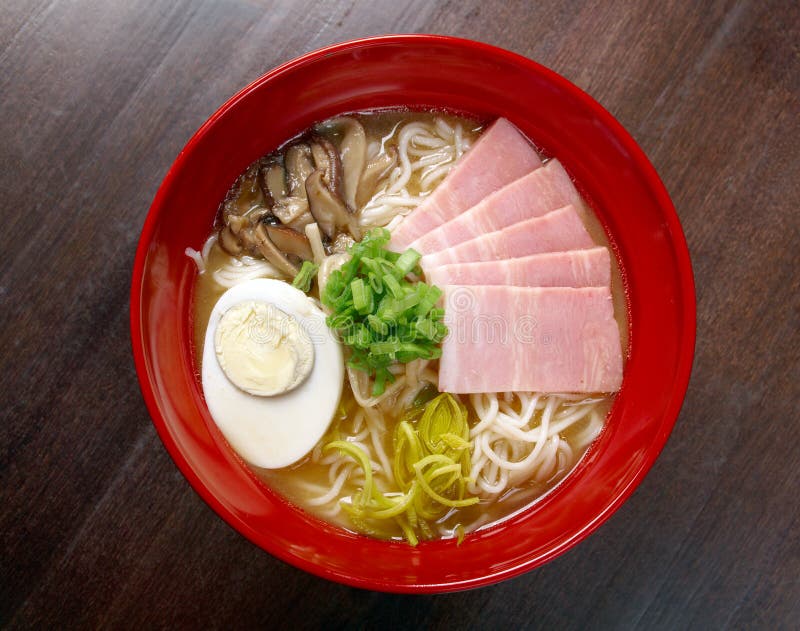 Japanese ham noodles stock image. Image of noodles, cooking - 24683477