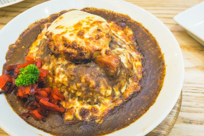 Japanese Hamburger Curry Rice Stock Image - Image of yummy, restaurant ...