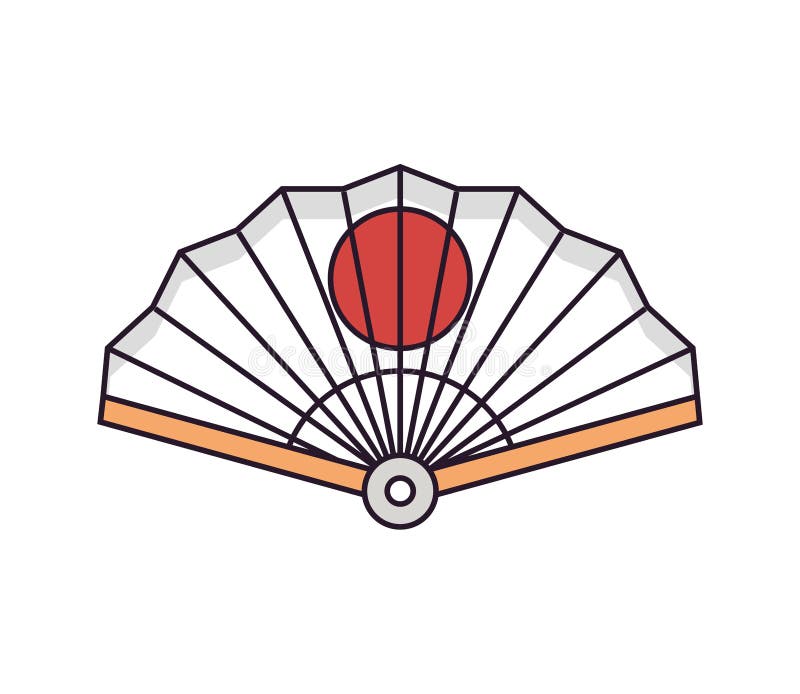 Japanese hand fan stock vector. Illustration of asian - 255481026