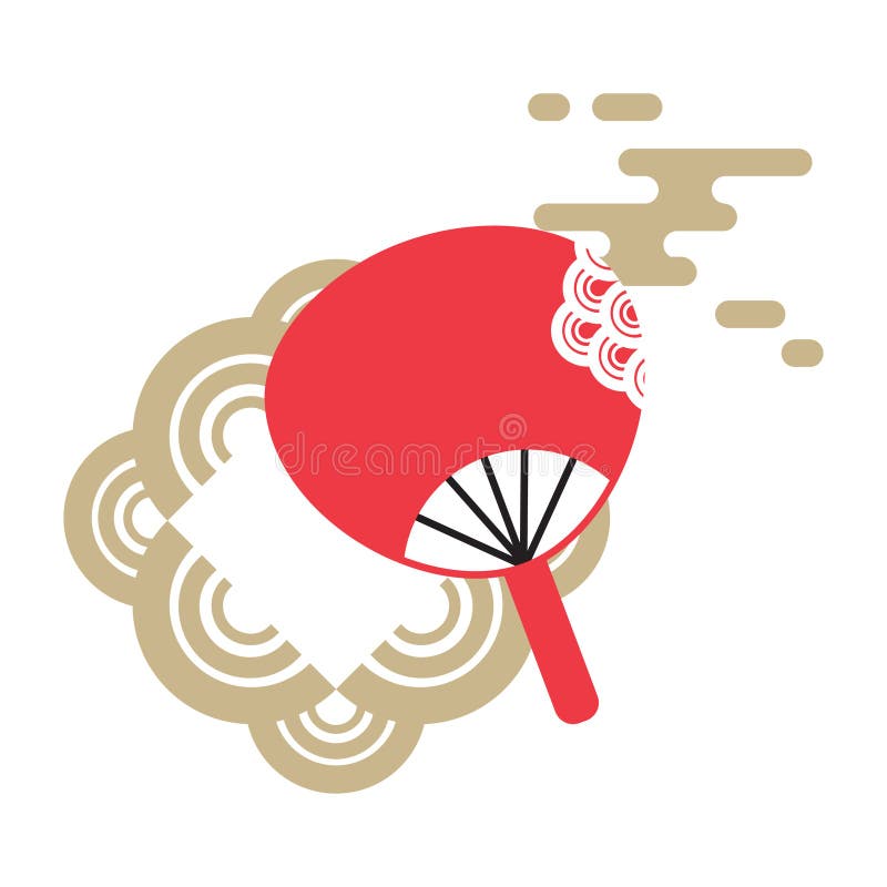 Japanese Hand Fan. Vector Illustration Decorative Design Stock Vector ...