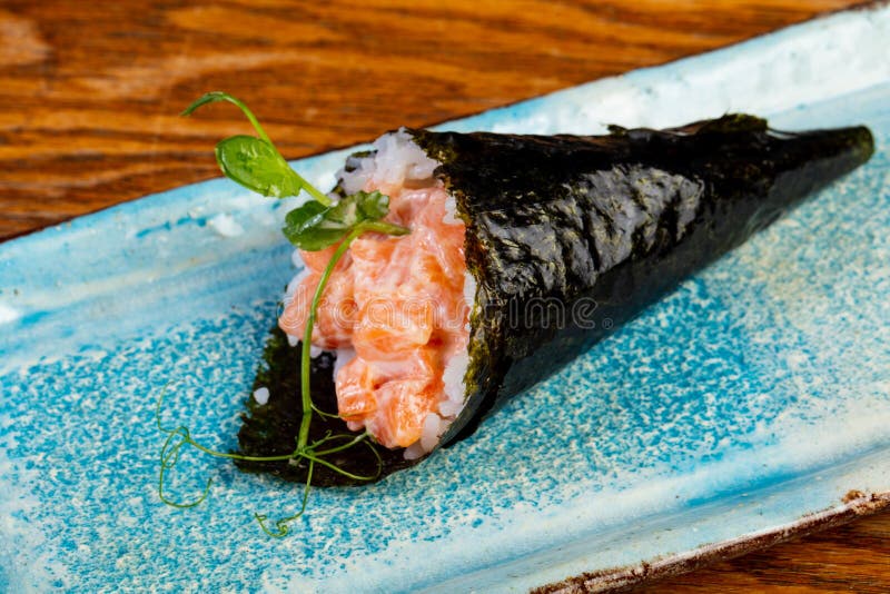 Japanese handroll temaki stock image. Image of asia - 128788607