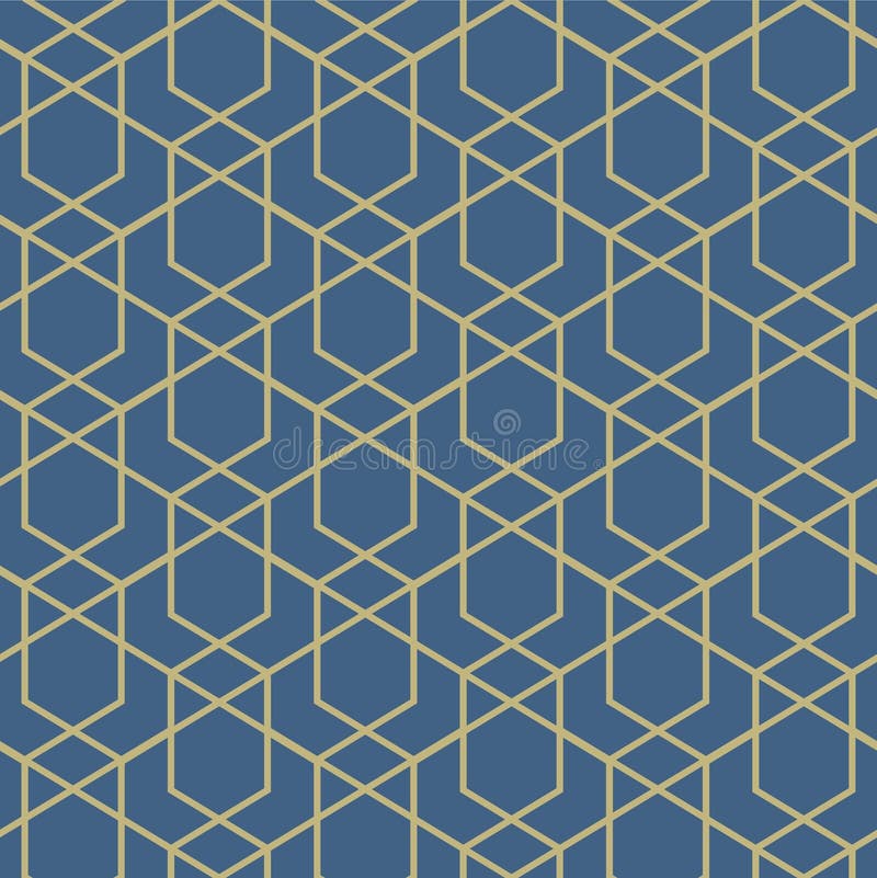 Japanese Hexagon Maze Line Vector Seamless Pattern Stock Vector ...