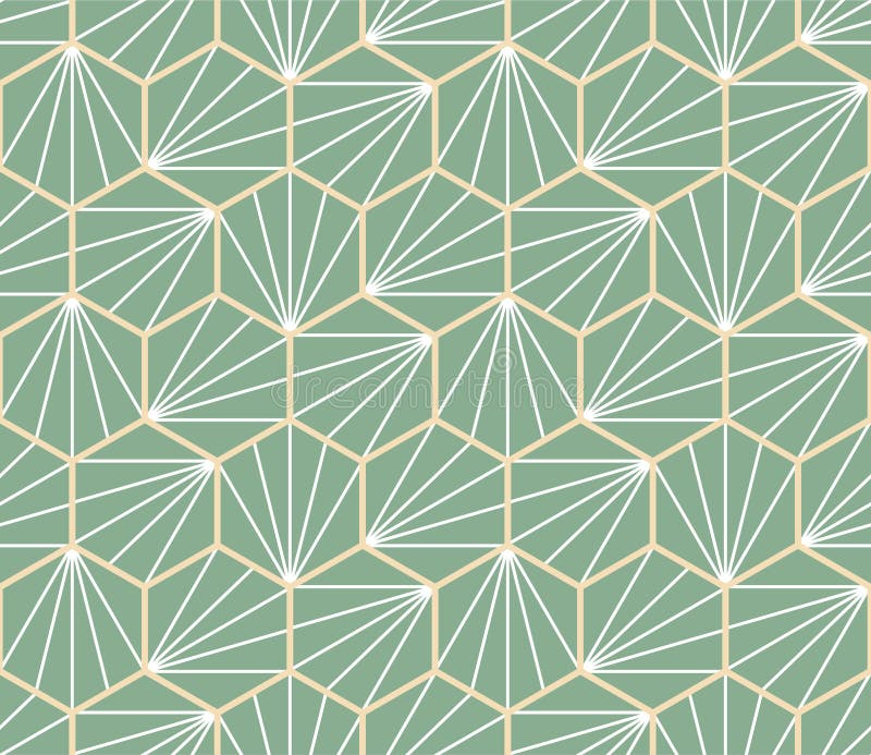 Japanese Hexagon Triangle Line Vector Seamless Pattern Stock Vector ...