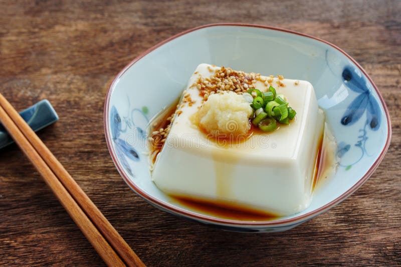 Japanese Hiyayakko Chilled Tofu Stock Image - Image of fish, flakes ...