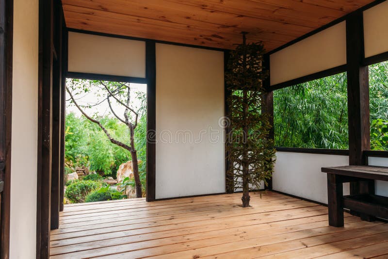Japanese Home with Spruce Tree Stock Image - Image of celebration ...