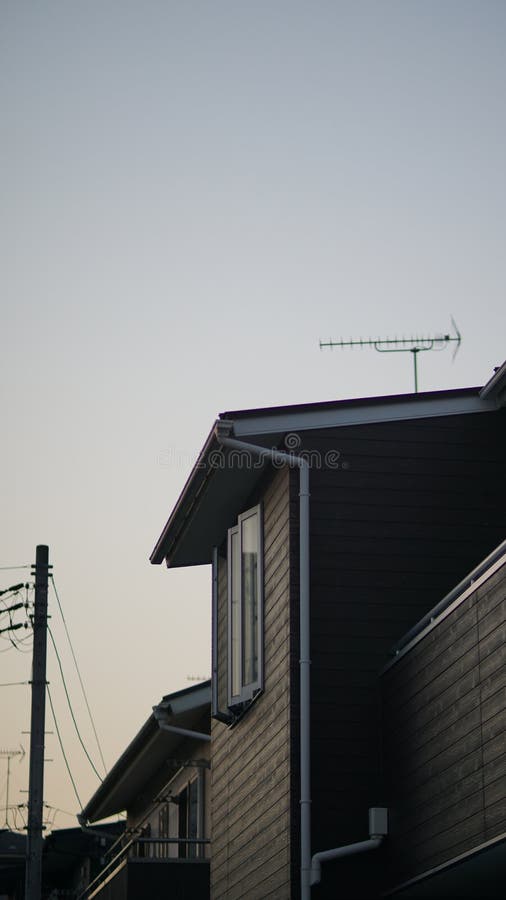 Japanese House in sunset stock photo. Image of house - 262408744