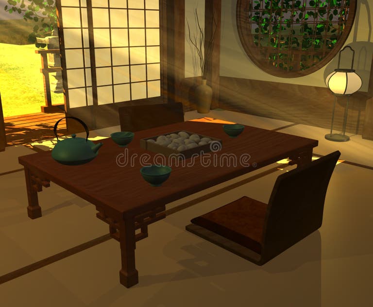 Japanese interior stock illustration. Illustration of architecture ...
