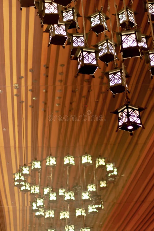 A Japanese Iron Lanterns at the Indoor Stock Image - Image of plaque ...