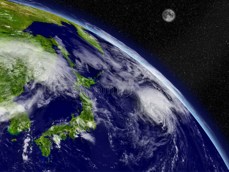 Japanese Islands from Space Stock Illustration - Illustration of tokyo ...